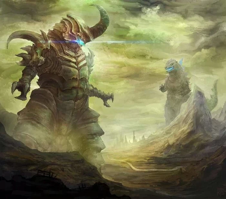 Godzilla vs Bagan painting | Fandom