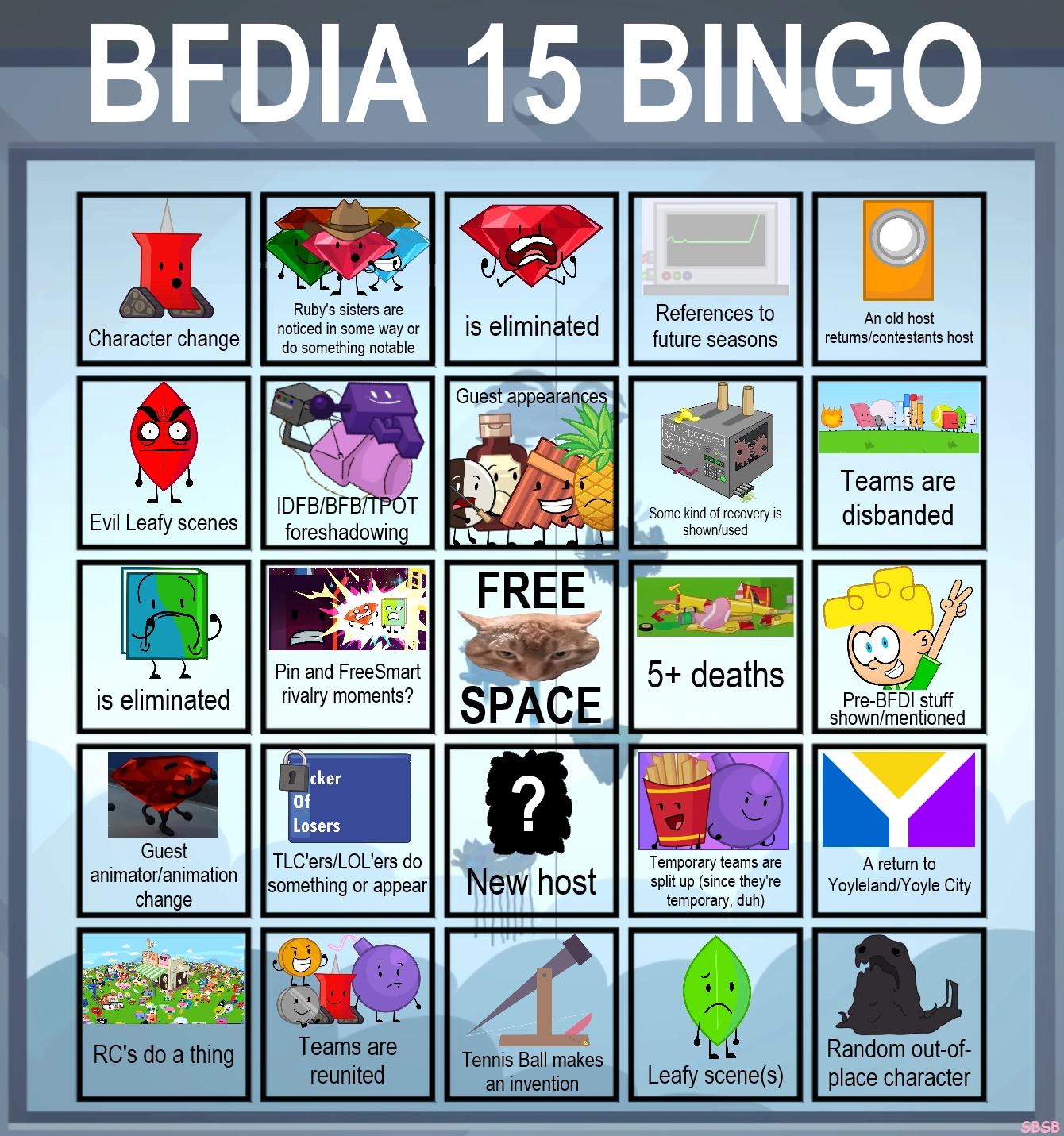 Found a BFDIA 15 bingo | Fandom