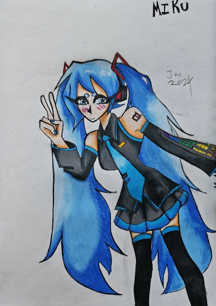 Me drawing Miku three years apart | Fandom