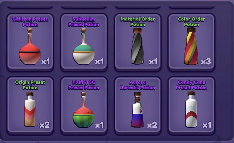 Trading my inventory (you can choose anything) for “Fear potion” I need ...