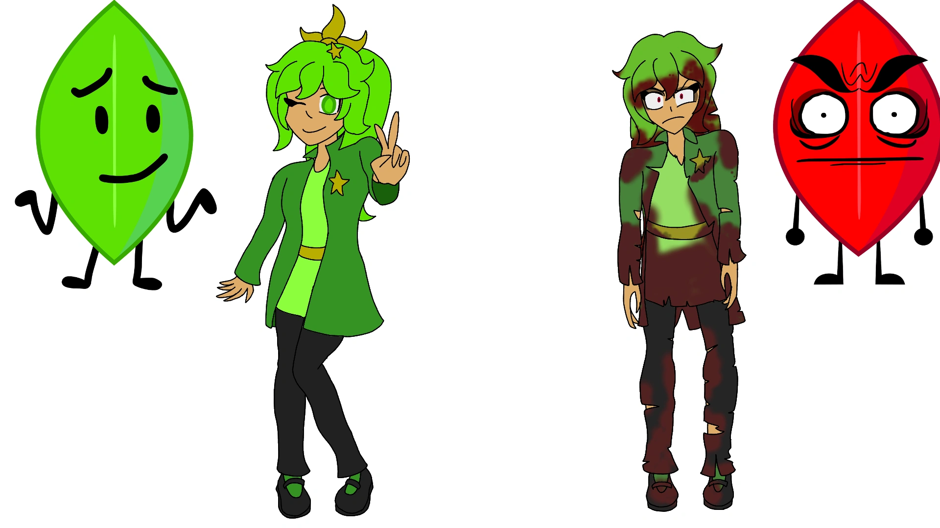 Leafy gijinka ft. Evil Leafy | Fandom