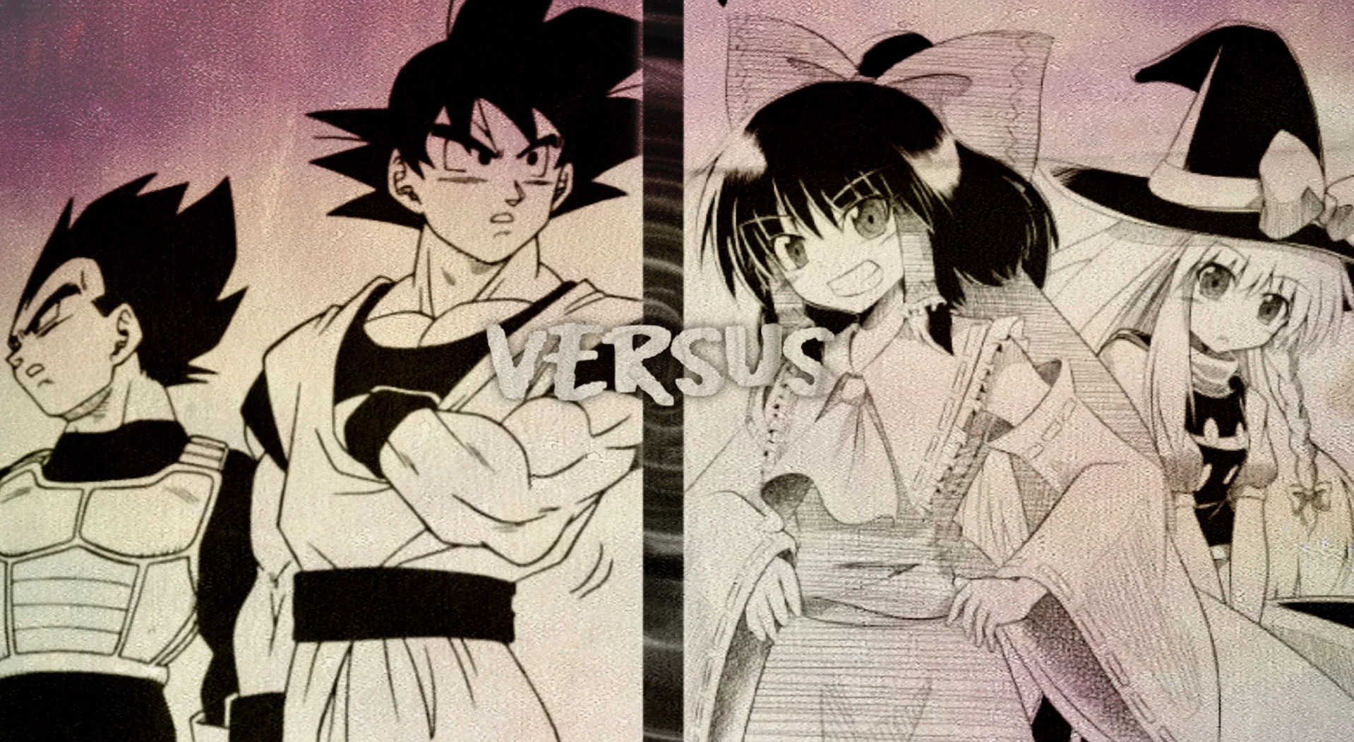 Son Goku and Vegeta vs Reimu Hakurei vs Marisa Kirisame (Dragon Ball vs ...
