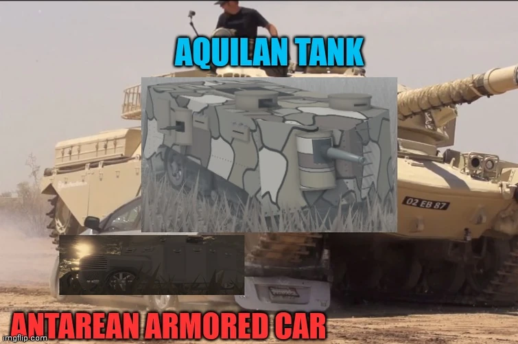 Antarean armoured cars after seeing that they have to face the aquilan ...