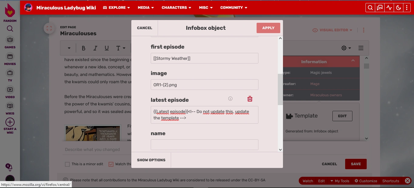 Hello. I'm new to wiki editing. Can you explain how to edit the "Latest ...