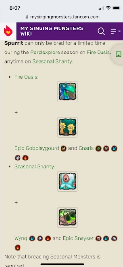 Screenshot from spurritt page during perplexplore 2023... | Fandom