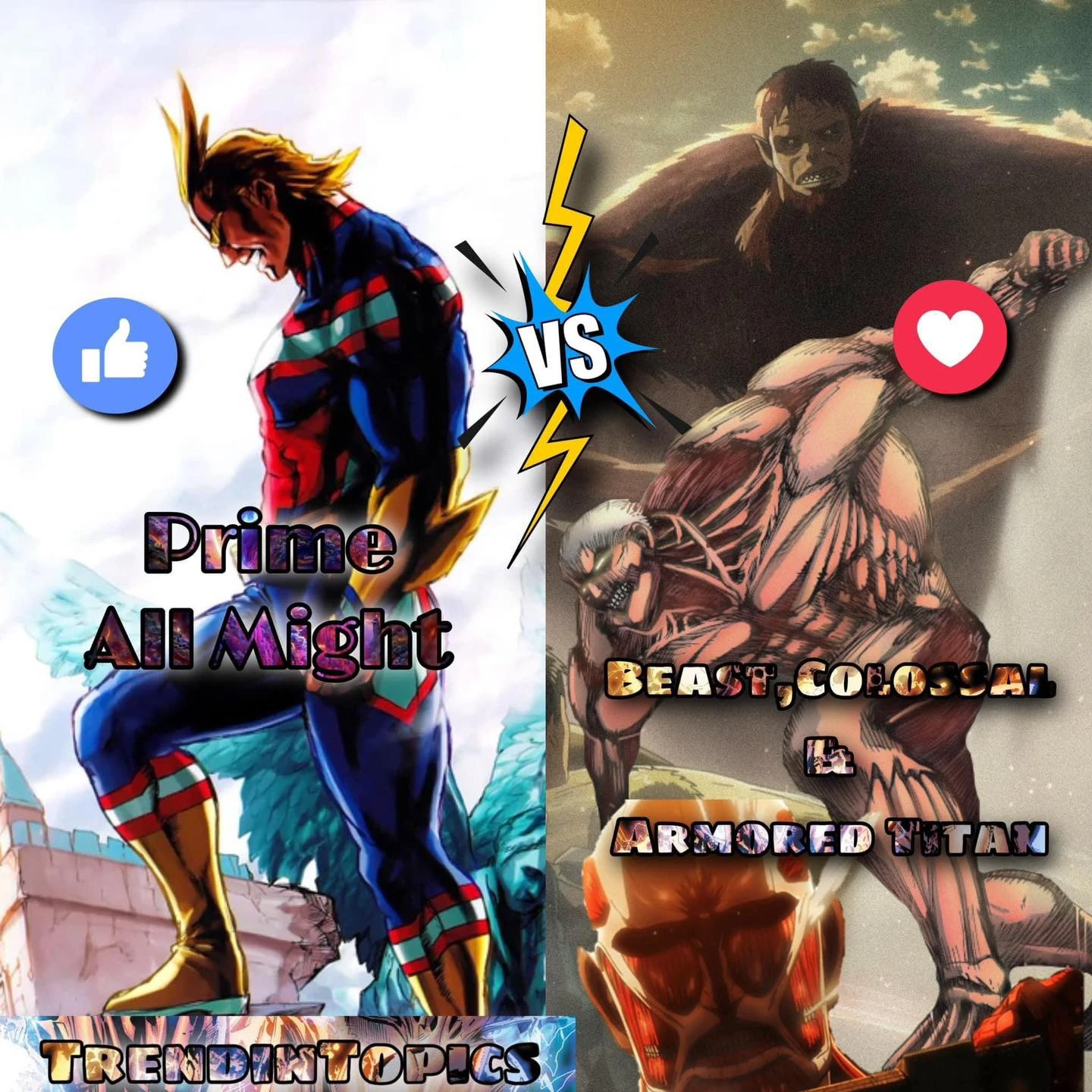 Prime All Might vs. Beast, Colossal, and Armored Titan | Fandom