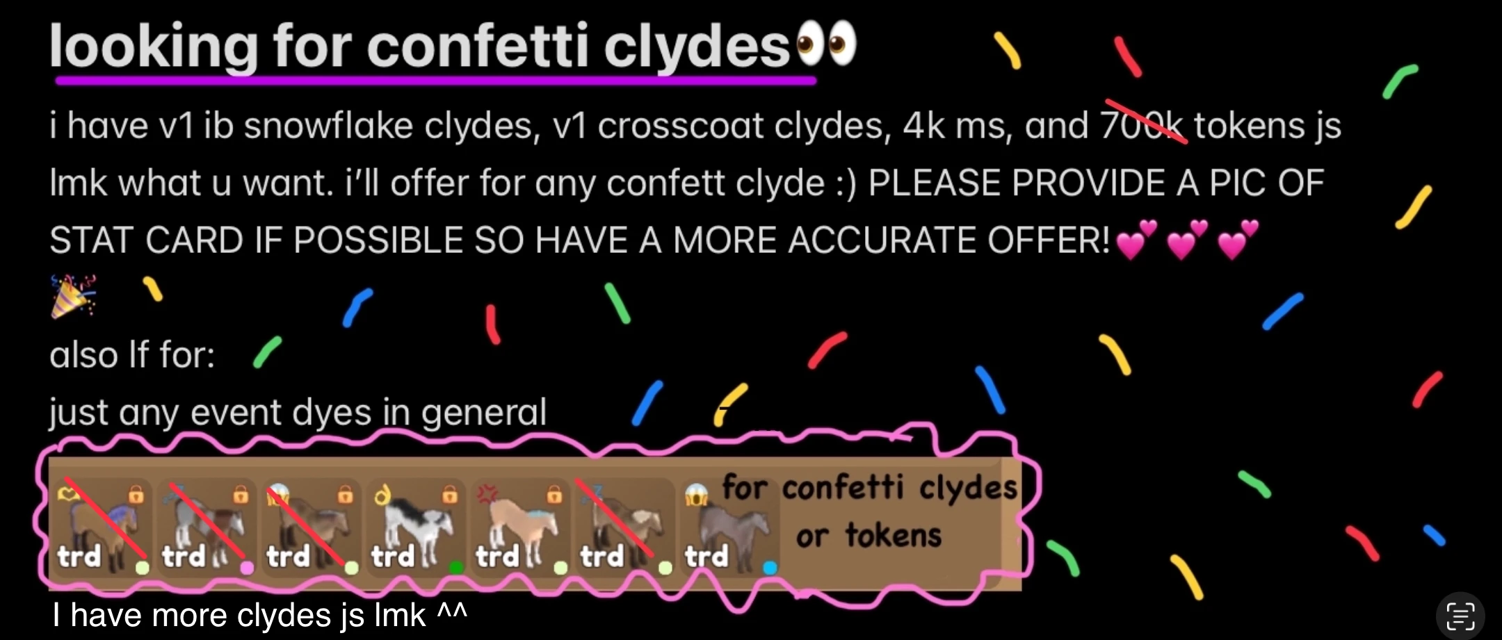 Lf confetti clydesdale | Fandom