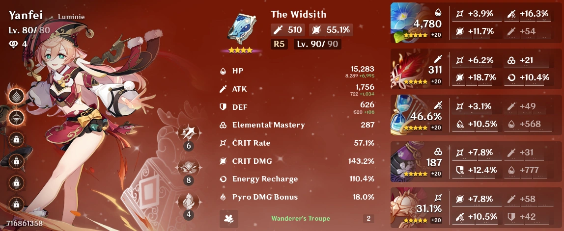 My Yanfei build. | Fandom