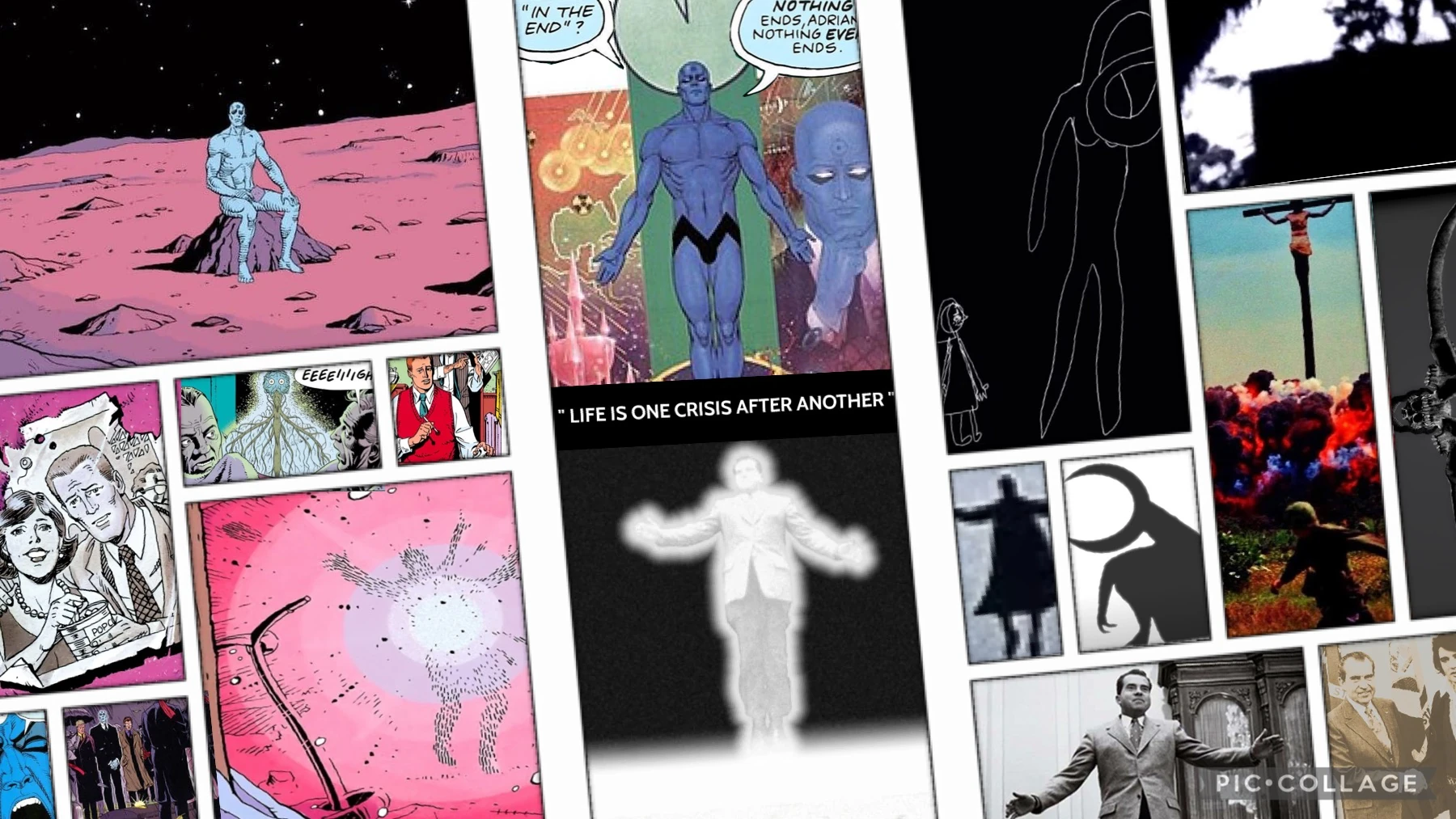 Dr Manhattan vs Richard Nixon Comic Panel Art | Fandom