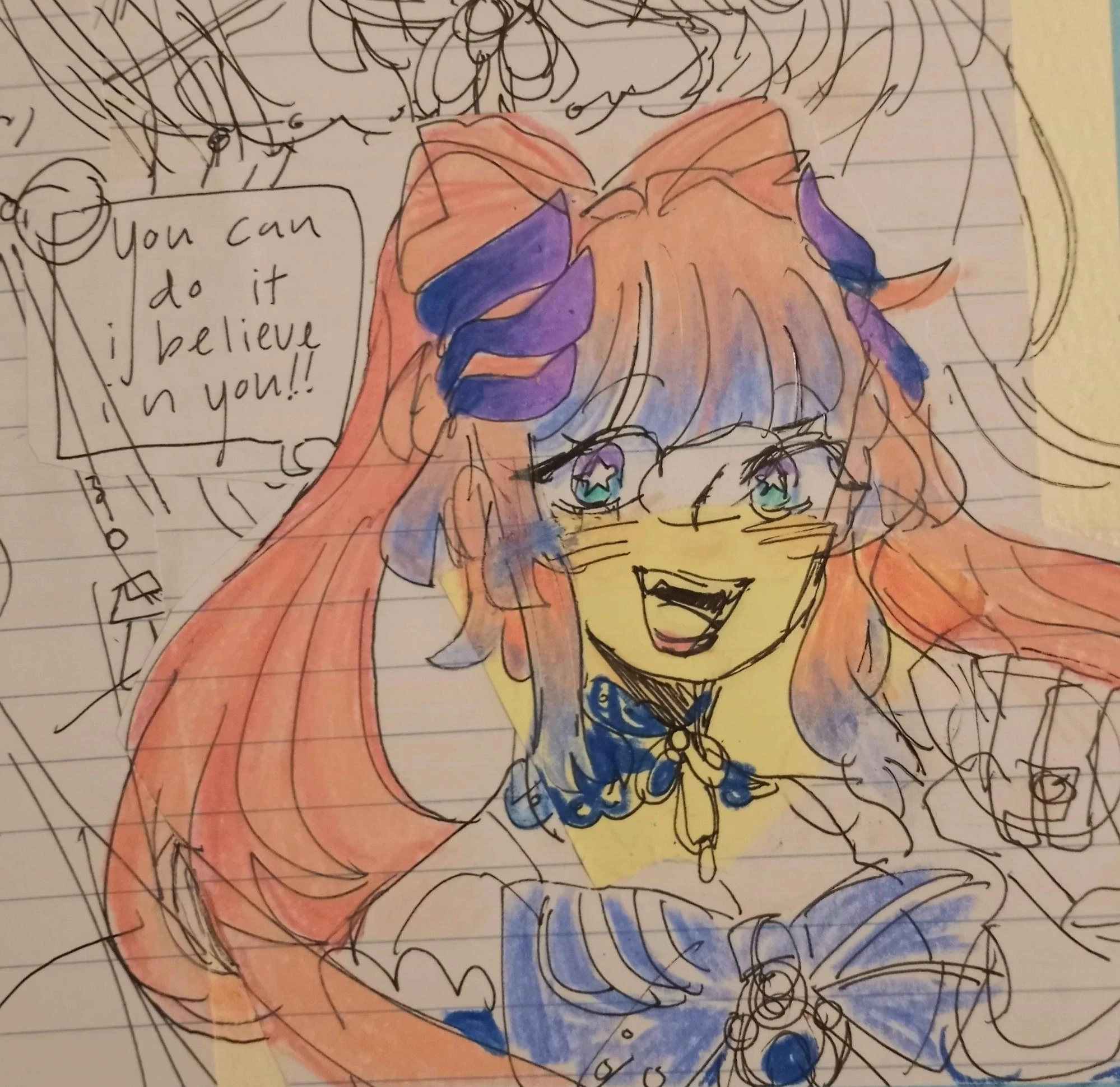 colorwd kokomia with soem color pencils | Fandom