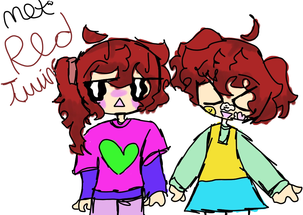 red twins colorized :O | Fandom