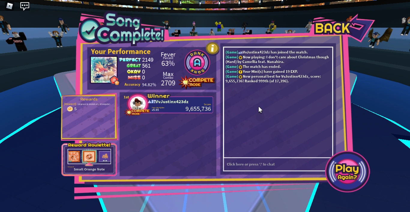 My highest score in Robeats so far... | Fandom