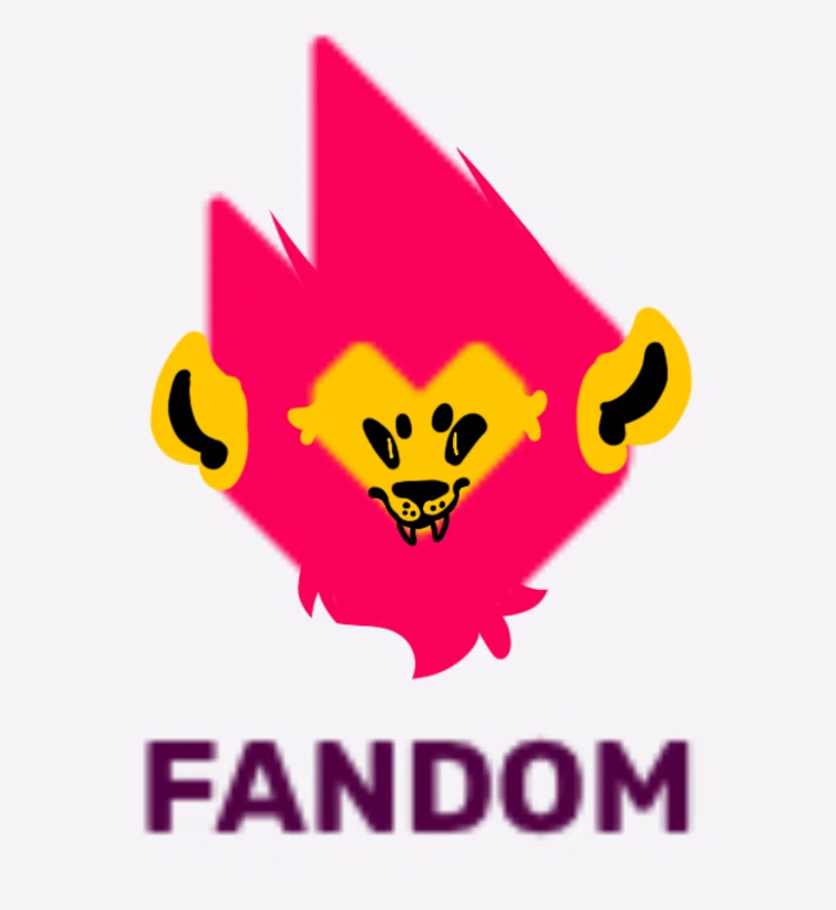 I think the fandom logo looks like a lion with giant pink mane | Fandom