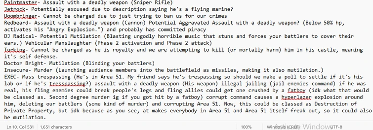 Was bored so my friend and I decided to see what crimes the normal mode ch 1-3 bosses could be ...