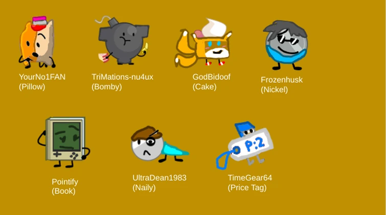 BFDI Wikians as BFB/TPOT Characters as TPOT Characters V 1.2 | Fandom
