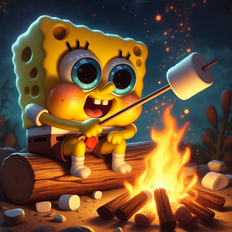 Some AI Art of Baby SpongeBob Roasting a Marshmallow | Fandom
