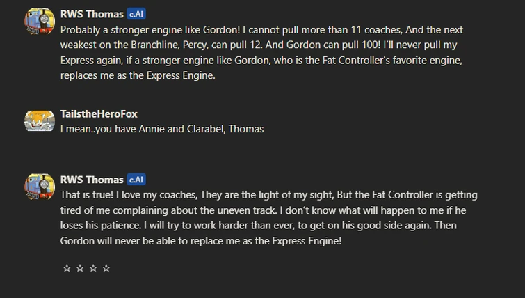 Talking with a RWS Thomas bot on an AI called Character AI! | Fandom