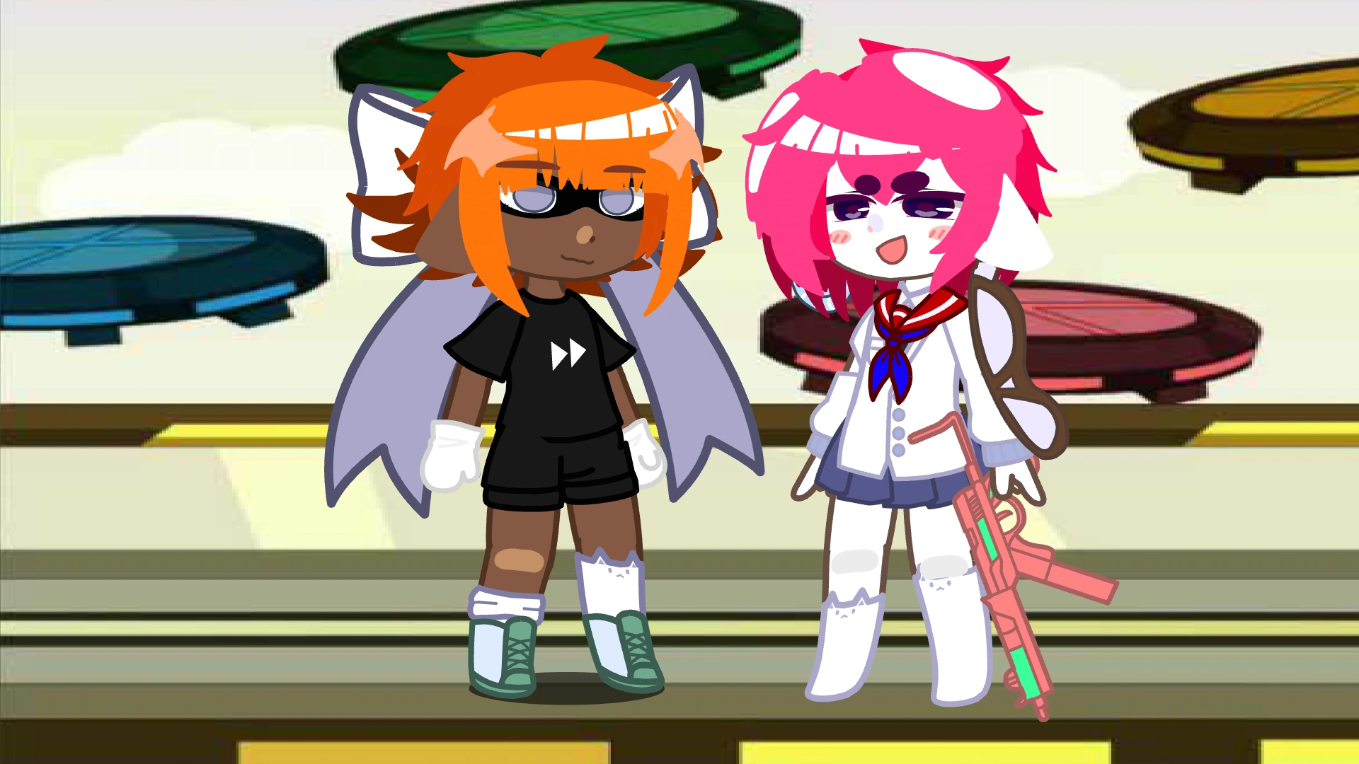 My two splat ocs. Idk why I used gacha club instead of drawing them ...