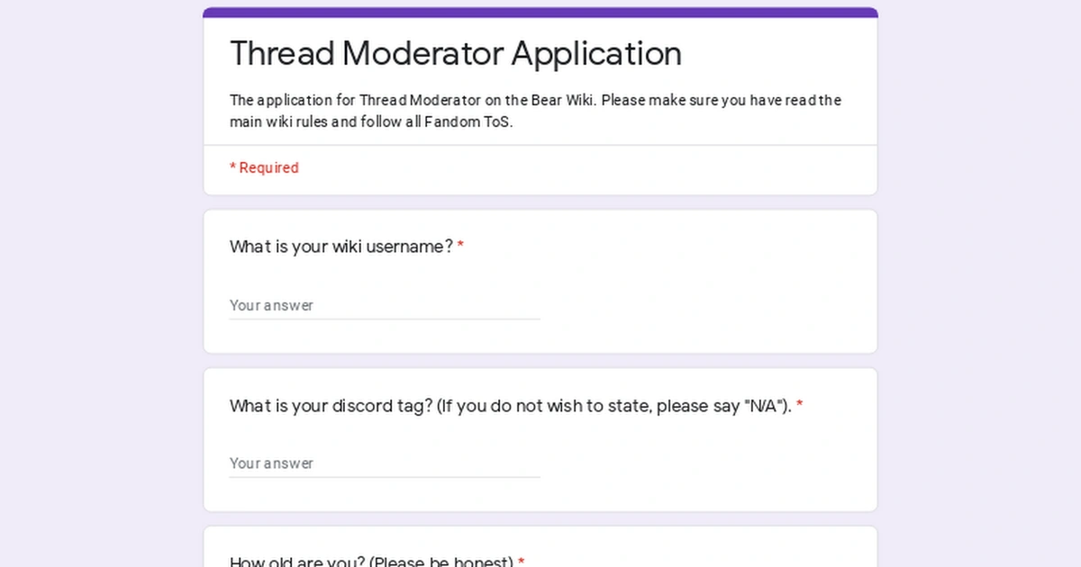 Thread Moderator Applications! | Fandom