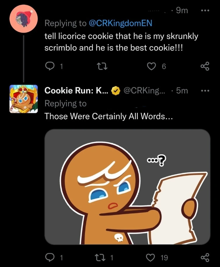 Some silly replies from the CRK Twt account | Fandom