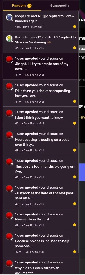 Over fifty notifications. A spam upvote. | Fandom