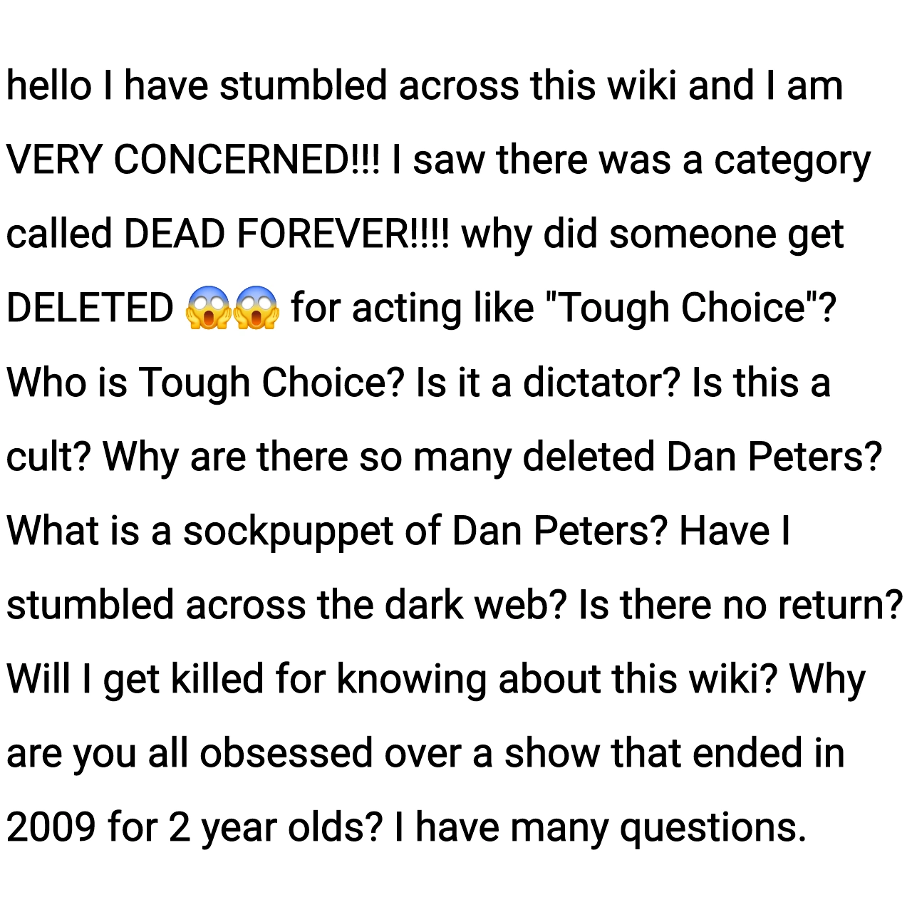 From a concerned citizen | Fandom