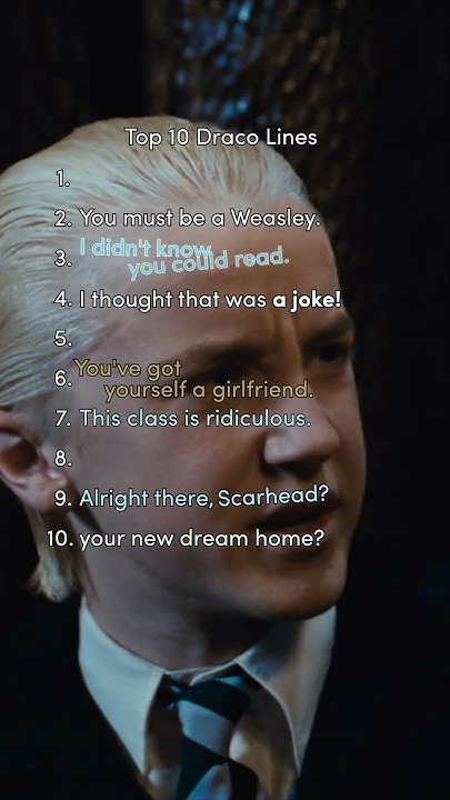 top 10 Draco Malfoy best lines | Fandom