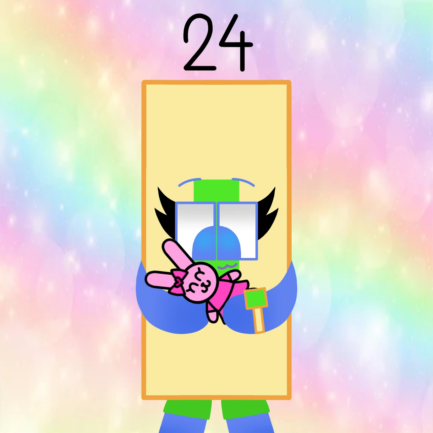 Numberblock 24 with bunny plushie :) | Fandom
