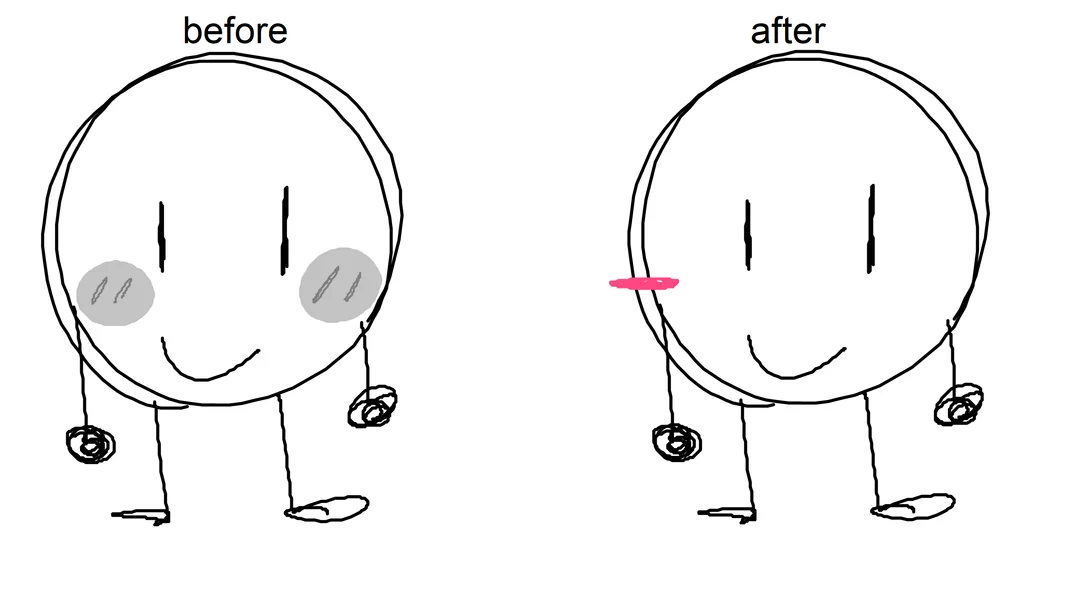 how osc artists draw blush, before and after | Fandom