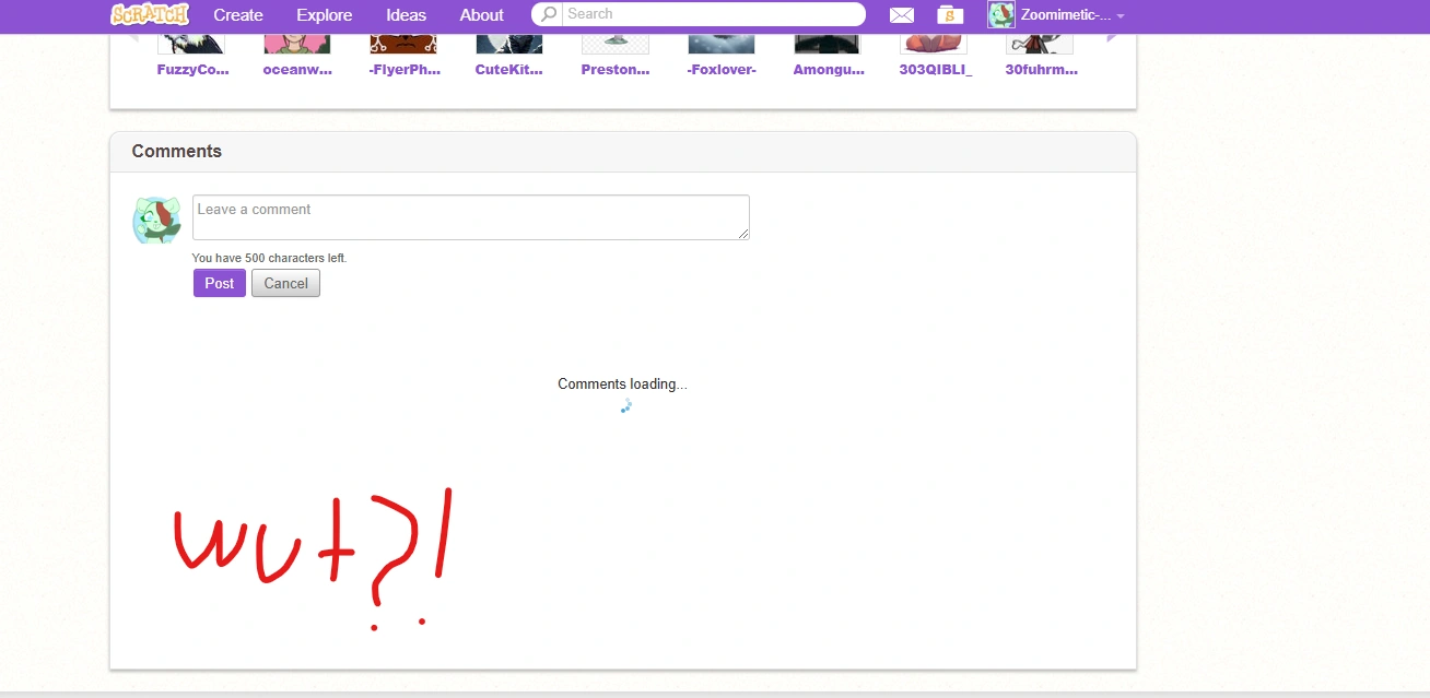 this keeps happening on scratch and the loading doesnt end :C | Fandom