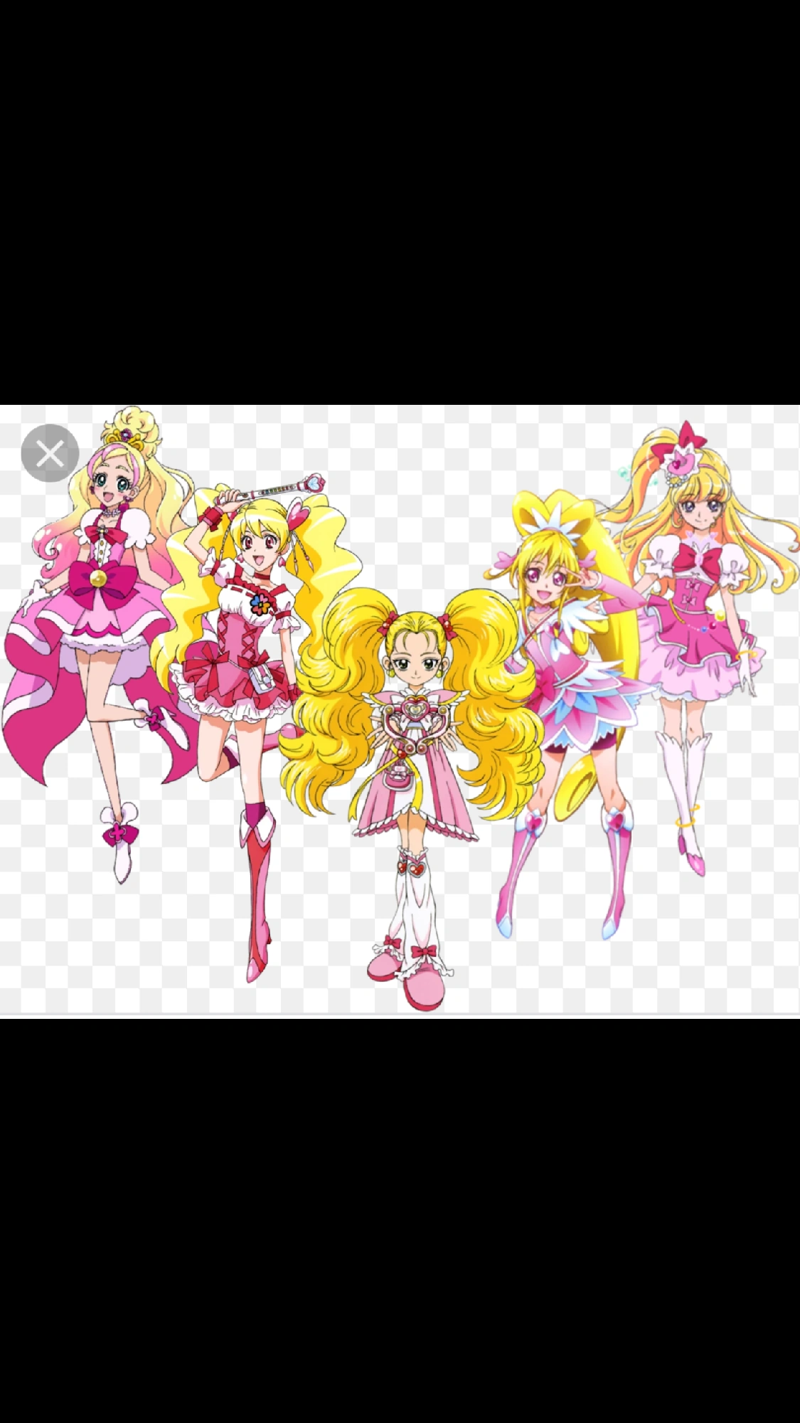 Pink precure with yellow hair. | Fandom