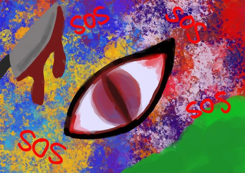 some art (offtopic repost thingy) | tw: blood, eyes, knives, bright-ish colors | pings ...