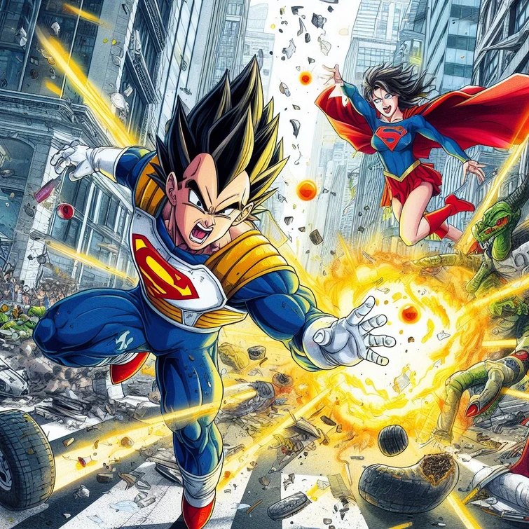 Goku vs. Superman AI Art, and Vegeta vs. Supergirl | Fandom