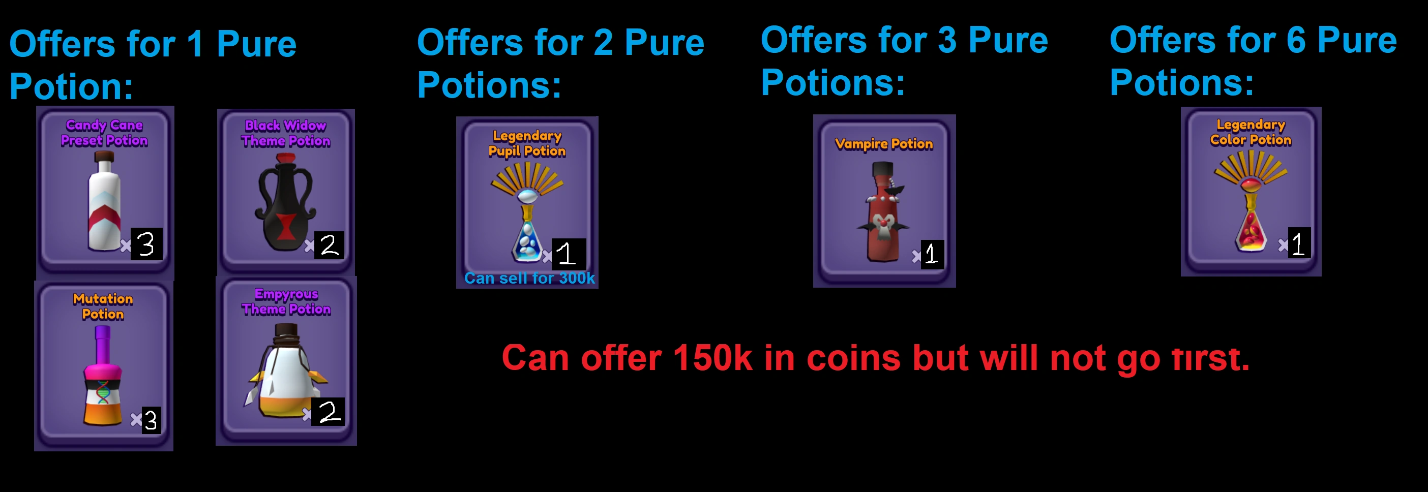 Looking for Pure Colour Potions! (NO PARTIALS) | Fandom