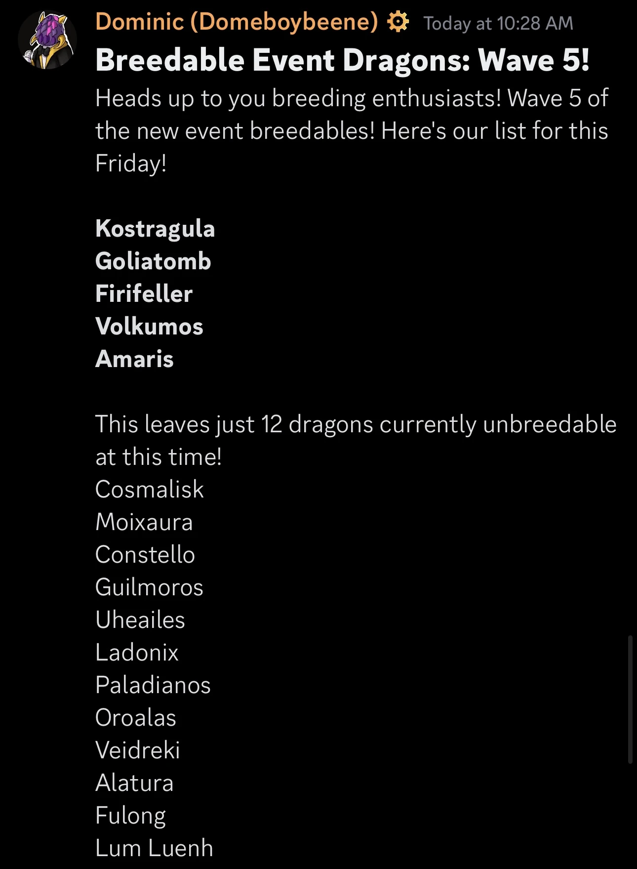 Breeding Wave 5 On Friday | Fandom