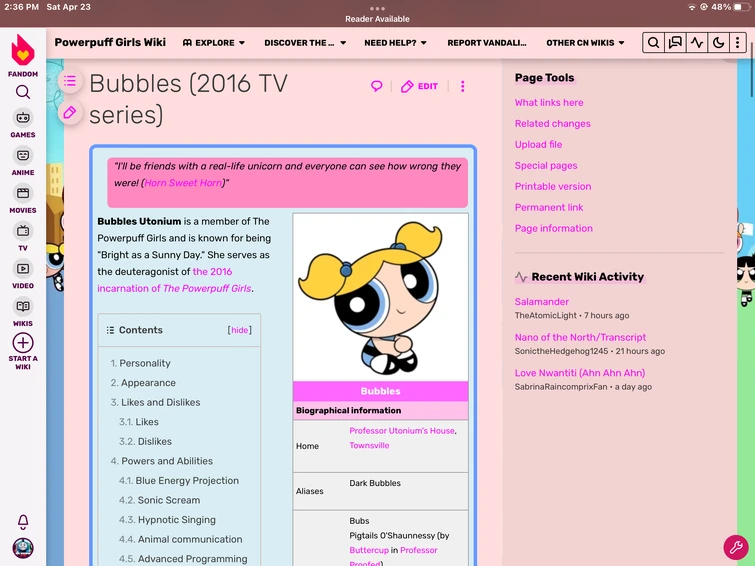 2016 Bubbles page is back | Fandom