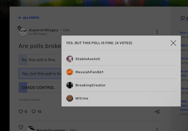 Are polls broken right now? | Fandom