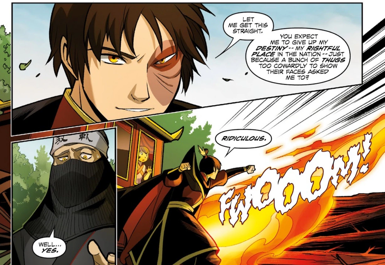 Comics! Zuko is an entitled asshole who has apparently learned ...