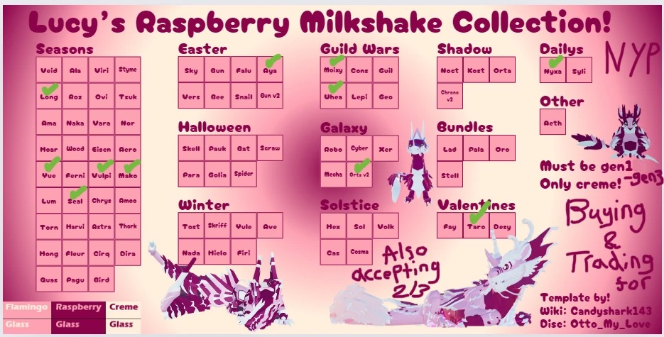 🤍🩷Trading for/Buying raspberry milkshake themed dragons i dont own!🤍 ...