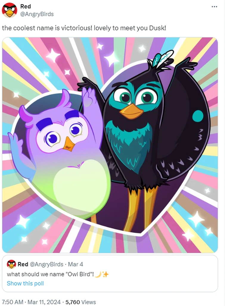 Owl Bird's official name is now "Dusk" | Fandom