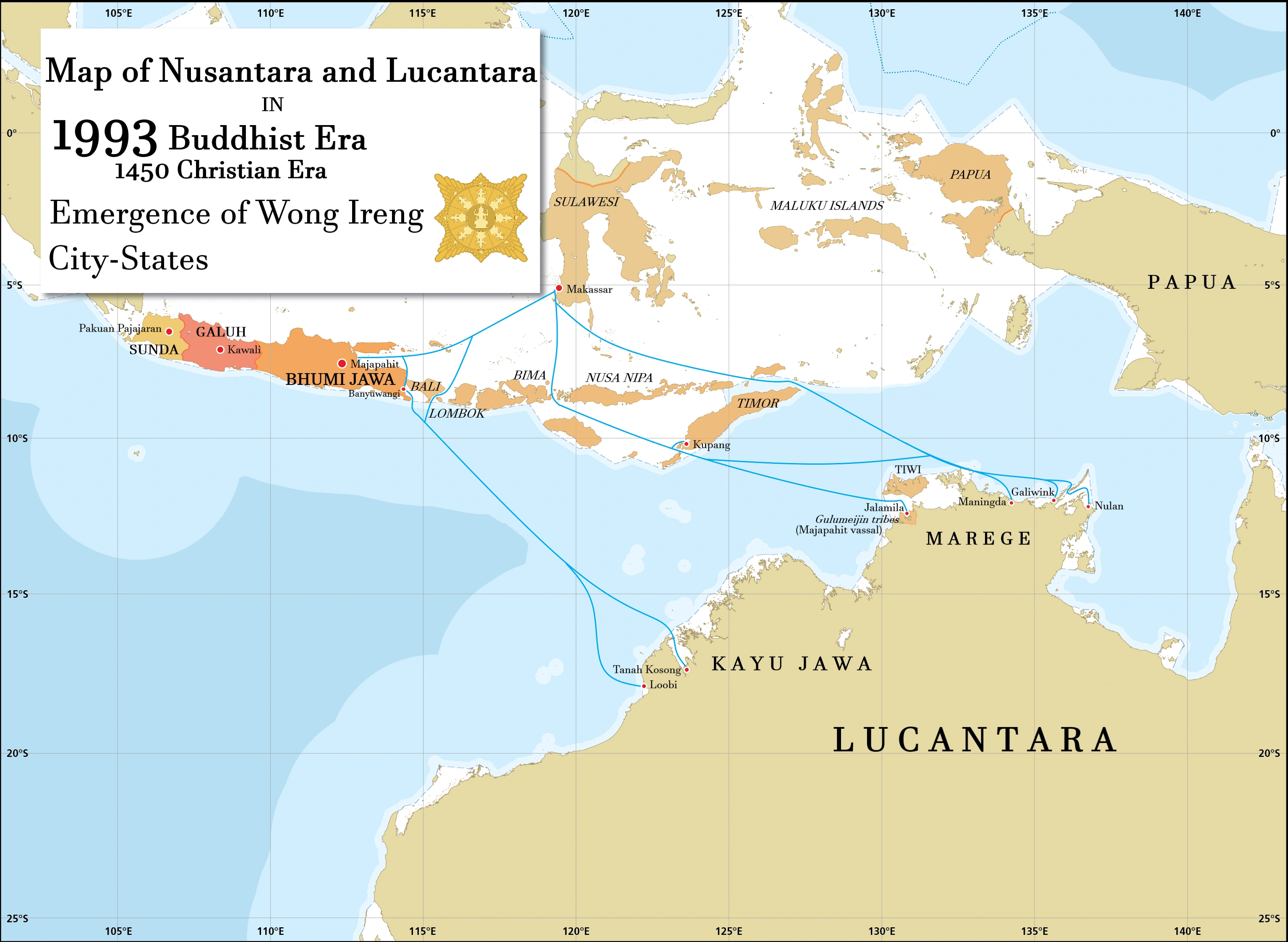 Map of Major Trade Routes between Nusantara and Lucantara | Fandom
