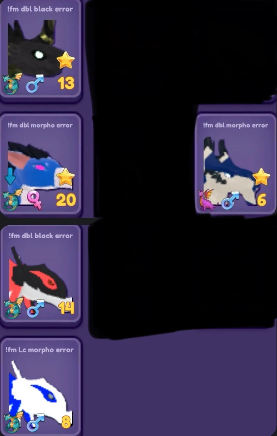 Lf a black error saur or morpho error | Fandom