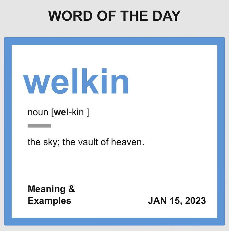 til welkin is an actual word | Fandom