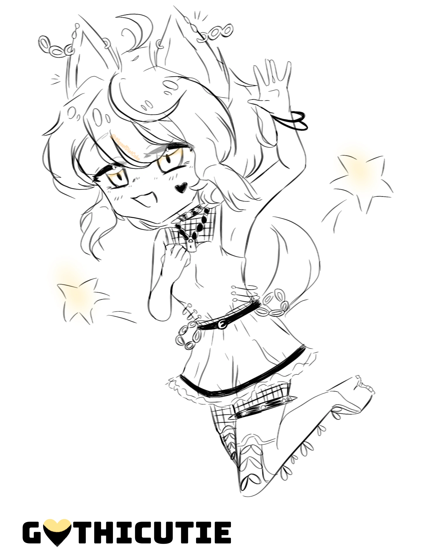 gothicutie set, but as a chibi and has nocturnal cat ears | Fandom