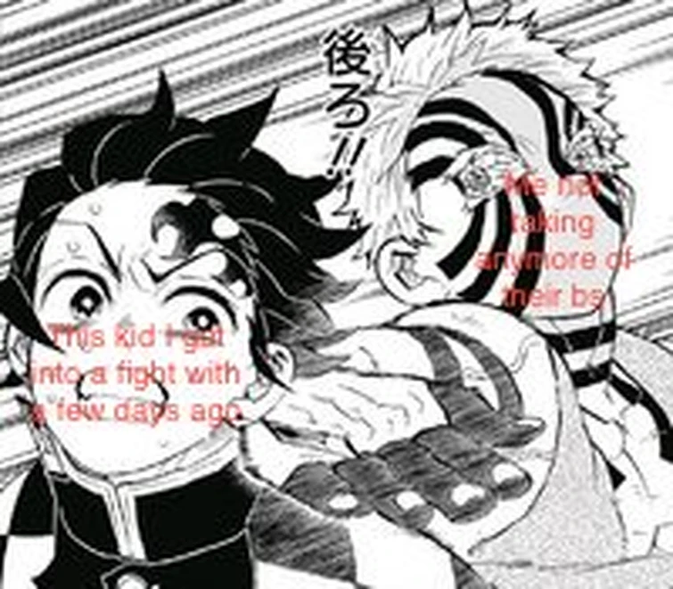 I'm bored so meme of that one manga panel with Tanjiro and Akaza | Fandom