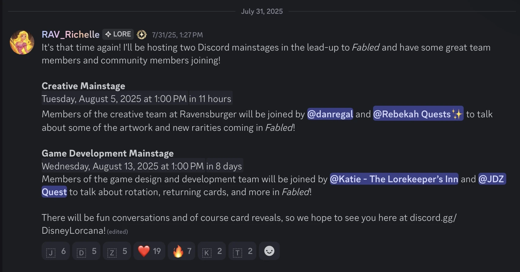 Fabled Discord Mainstages | Fandom