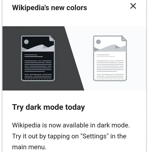 WIKIPEDIA DARK MODE!!! 😭😭😭 | Fandom