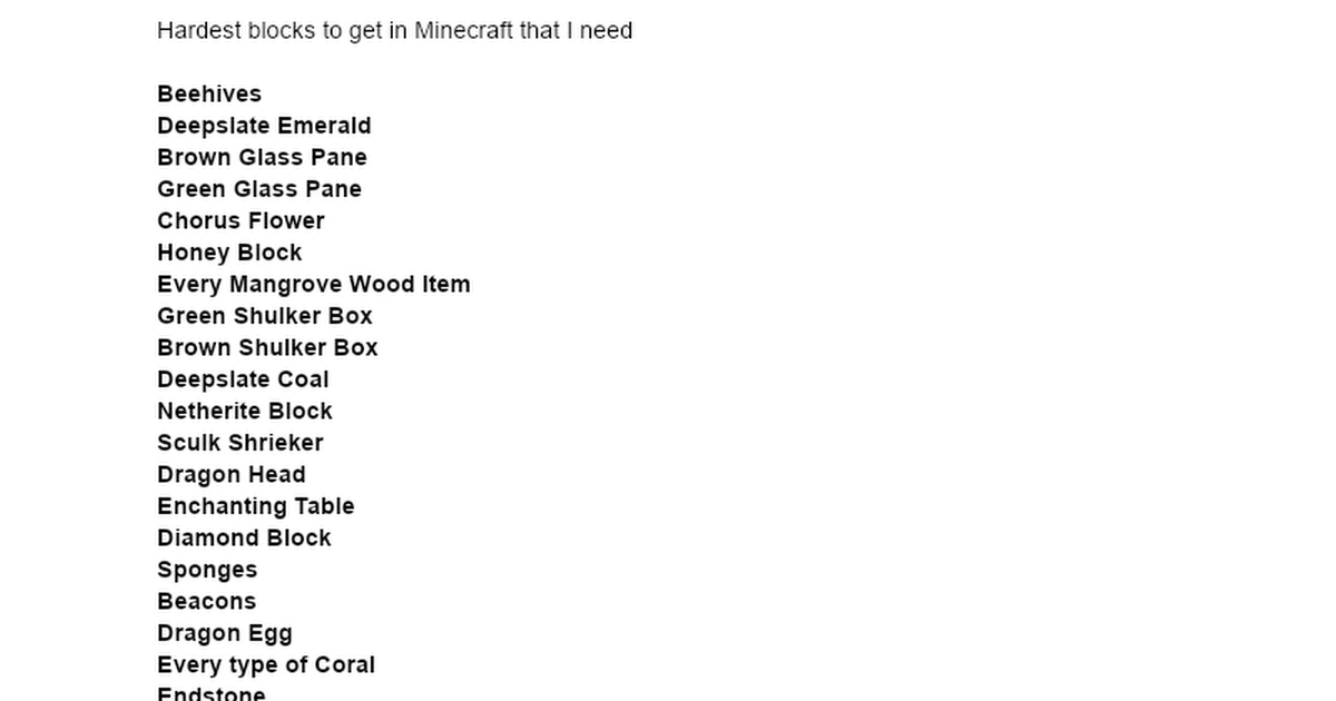 i'm collecting every one of the rarest blocks in minecraft | Fandom