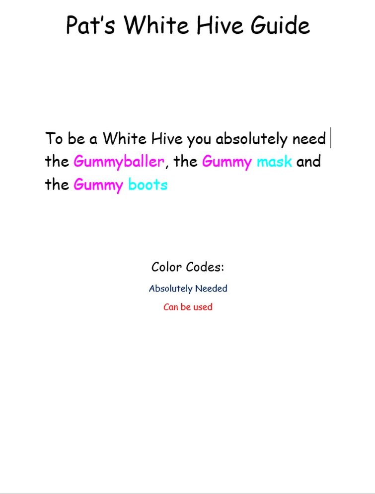 Pat's White Hive Composition | Fandom