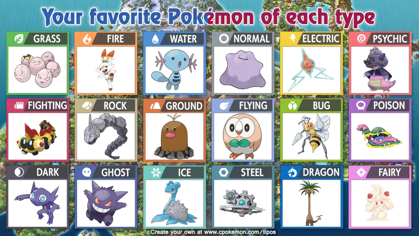 Favorite Pokémon of each type | Fandom
